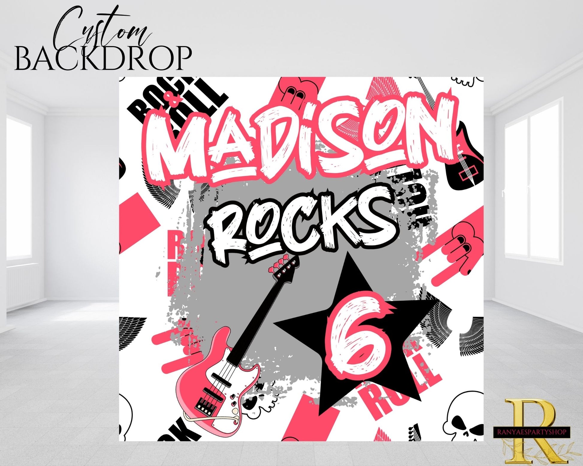 Rockstar Birthday Backdrop | Rockstar Party | Rockstar Party Decoratio ...