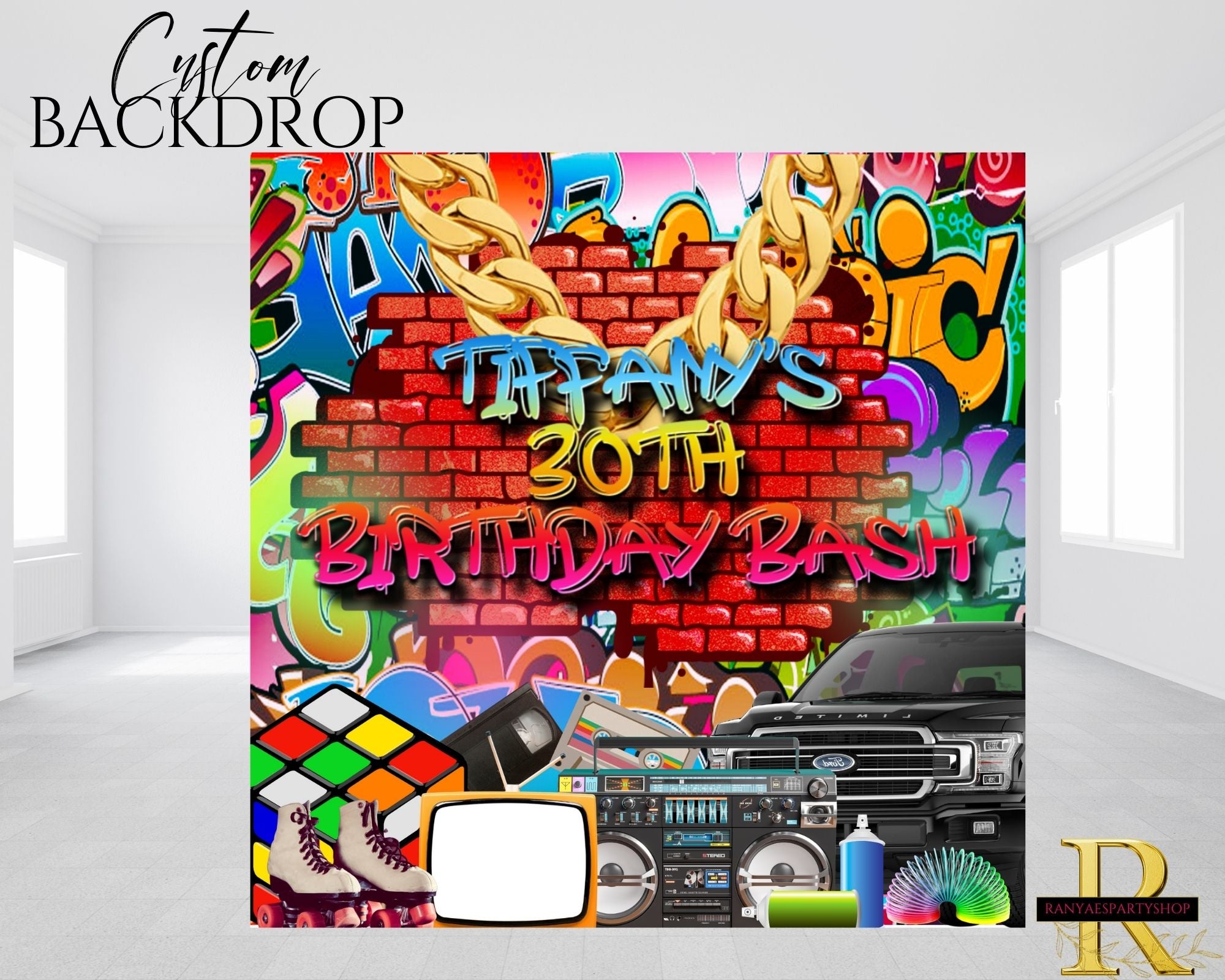 90's Party Backdrop | 90's Party Banner | House Party Backdrop | Birth ...