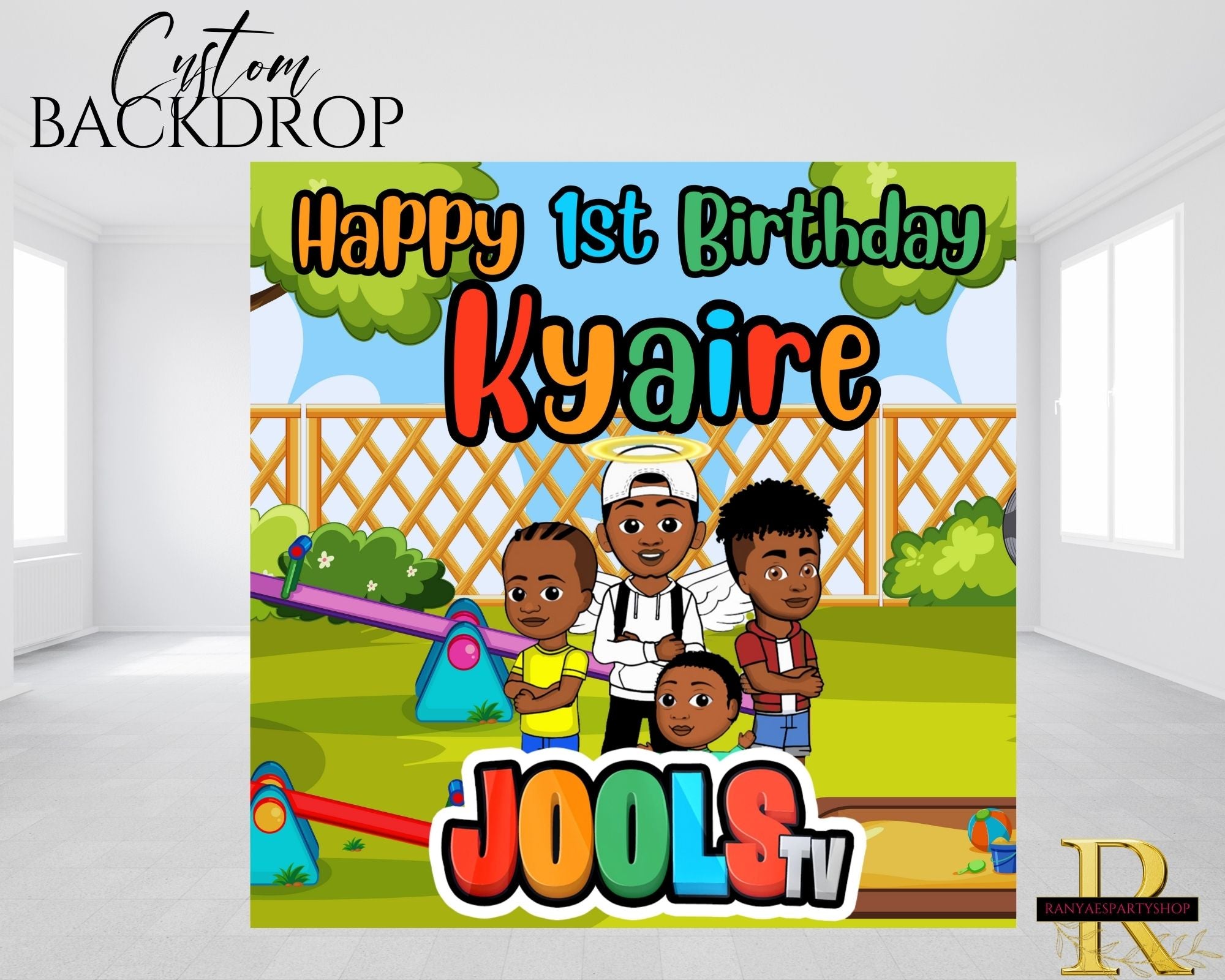 Jools Tv Birthday Backdrop | Boys Party Backdrop | Kids Tv Party Backd ...