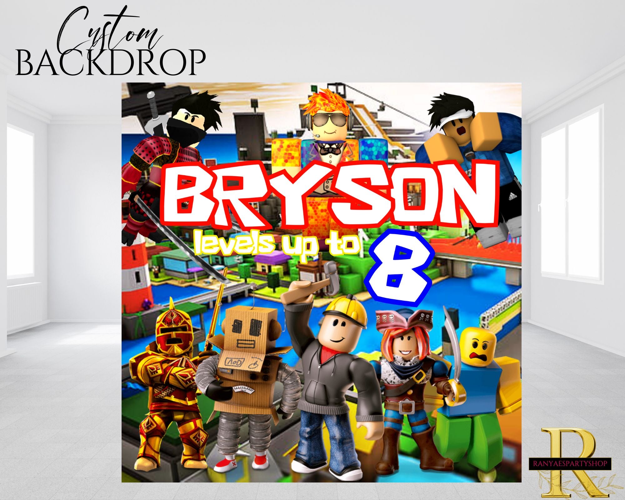 Roblox Backdrop | Roblox Party Backdrop | Birthday Backdrop | Party Ba ...