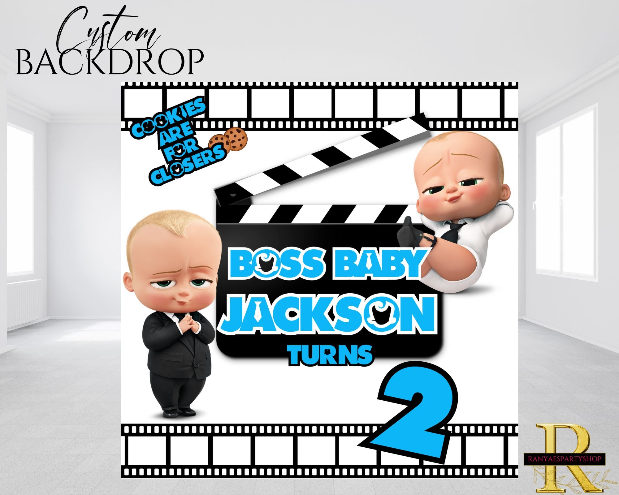 Boss Baby Backdrop | Boss Baby Banner | Party Backdrop | Birthday Back ...
