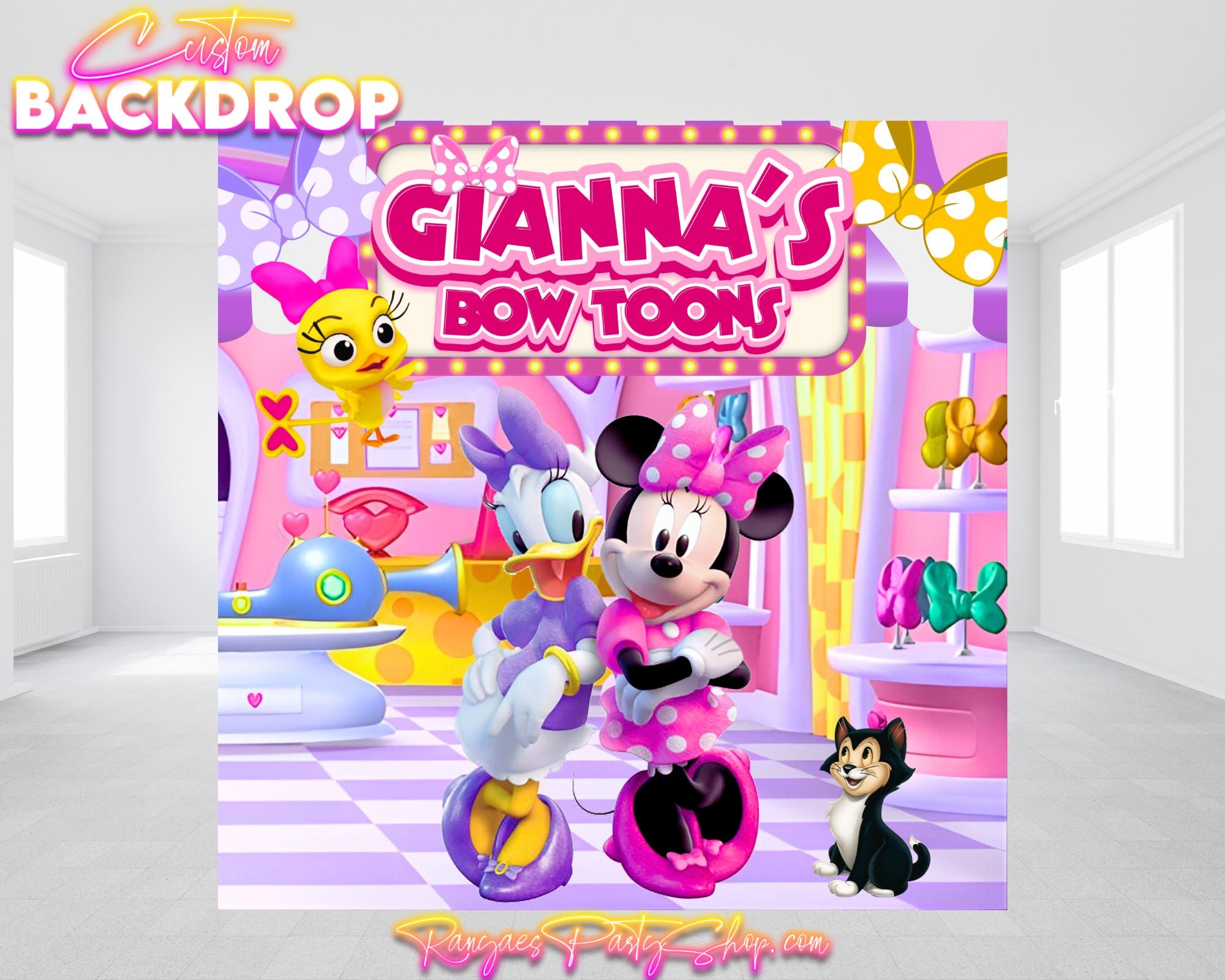 Minnie's Bow Toons Backdrop | Minnie's Bow Toons Banner | Birthday Bac ...