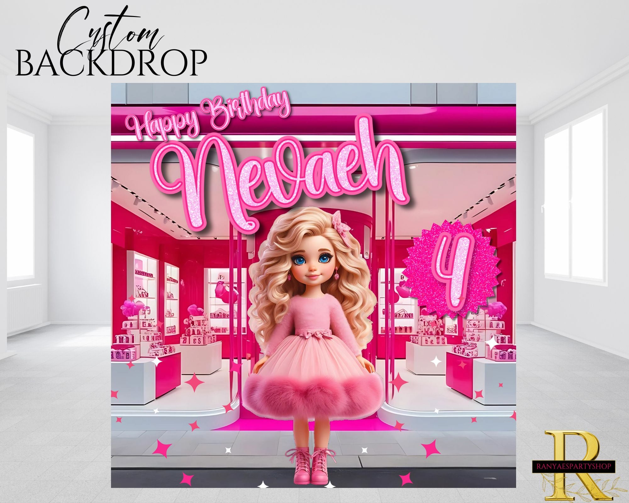 Barbie Party Backdrop | Barbie Party Banner | Doll Party Backdrop | Bi ...