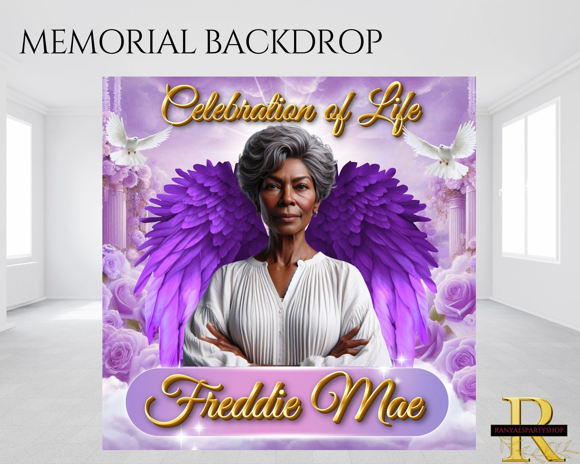 Memorial Backdrop | Celebration of Life Backdrop | Homegoing Backdrop ...